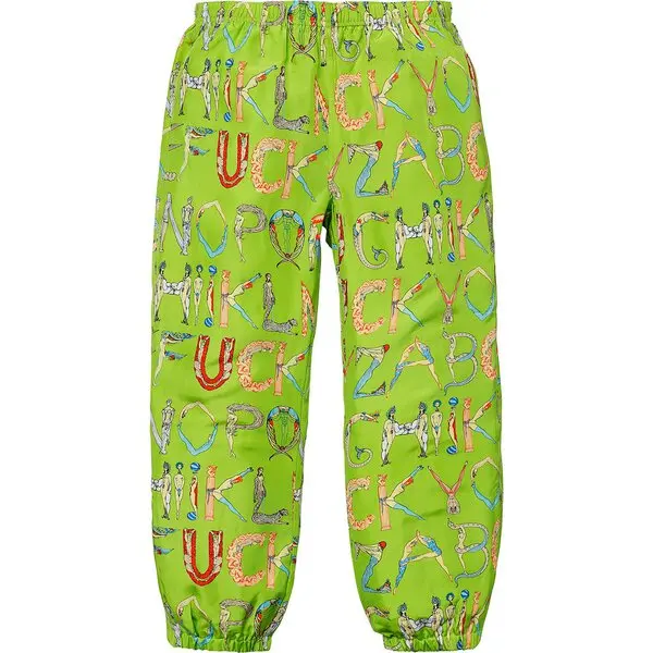Supreme Alphabet Silk Pant - Lime