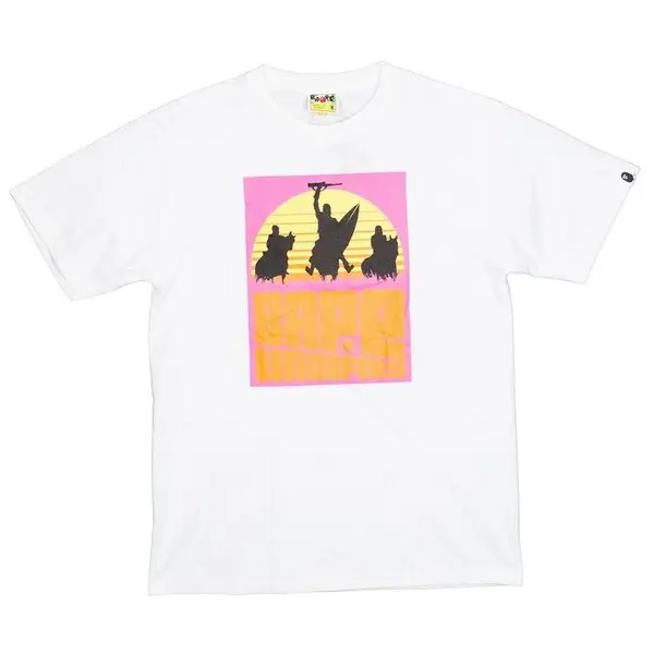 A BATHING APE X Undefeated Rising Sun Tee Shirt - White