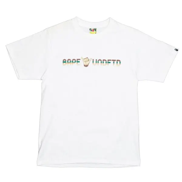 A BATHING APE X Undefeated Shaka Tee Shirt - White/green