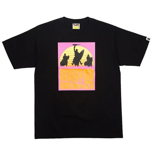 A BATHING APE X Undefeated Rising Sun Tee Shirt - Black