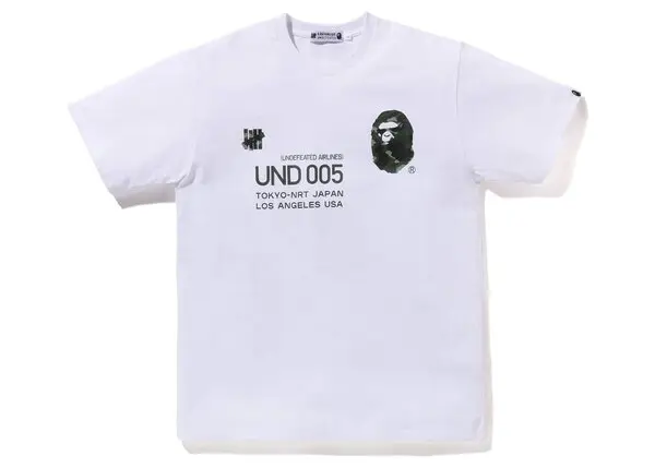 A BATHING APE X Undefeated 005 Tee Shirt - White Green