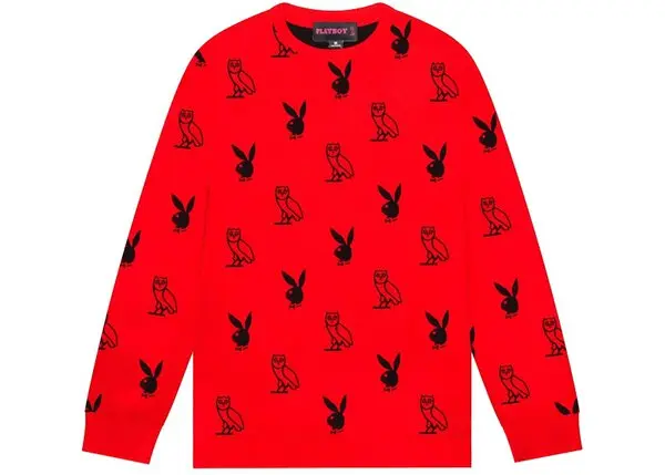 OVO X Playboy Intarsia Sweater - Red