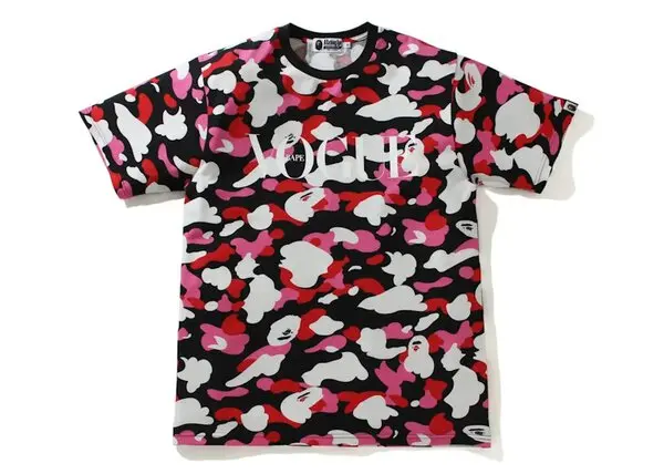 A BATHING APE X Vogue Abc Camo Tee Shirt - Black Pink White