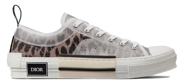 Dior B23 Low Top Sneakers With Leopard Print - Brown