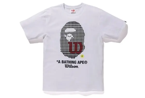 A BATHING APE X Wilson Ape Head Tee Shirt - White