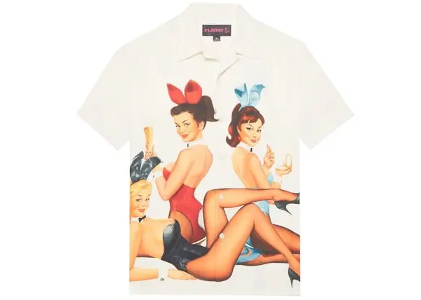 Ovo X Playboy Bunny Silk Shirt - White | Editorialist
