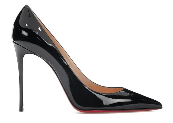 CHRISTIAN LOUBOUTIN Kate 100mm Pump In Patent Leather - Black/red