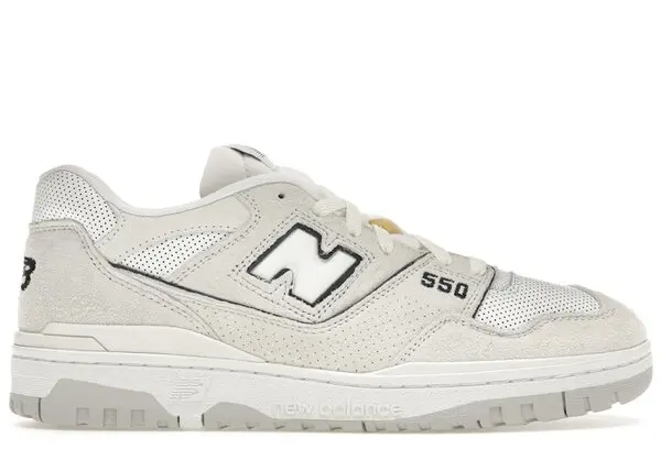 NEW BALANCE 550 Perforated Leather Sneakers - White/black