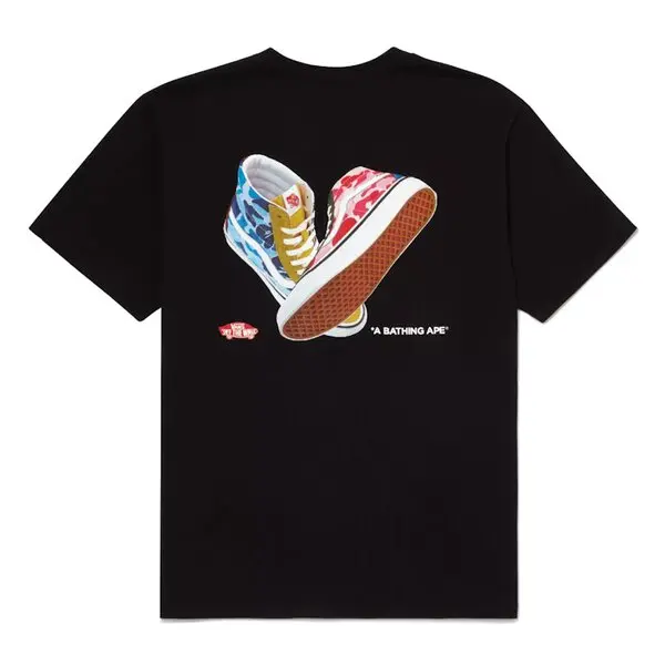 A BATHING APE X Vans Sk8 Hi Tee Shirt - Black