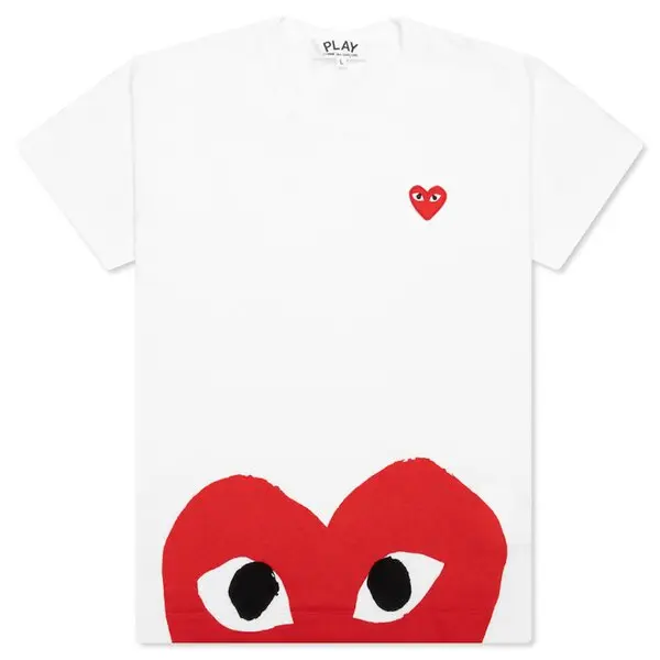 Play Comme Des Garcon Half Heart T-shirt - White