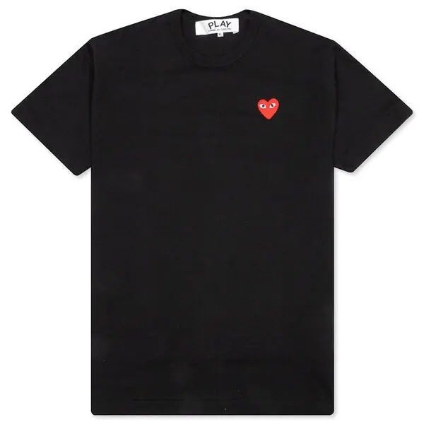 Play Comme Des Garcon Red Emblem T-shirt - Black