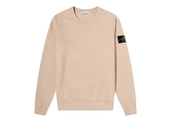 Stone Island Garment Dyed Cotton Crewneck Sweatshirt - Antique Rose