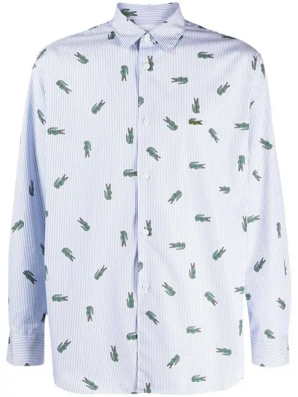Comme Des Garçons X Lacoste Logoprint Striped Shirt