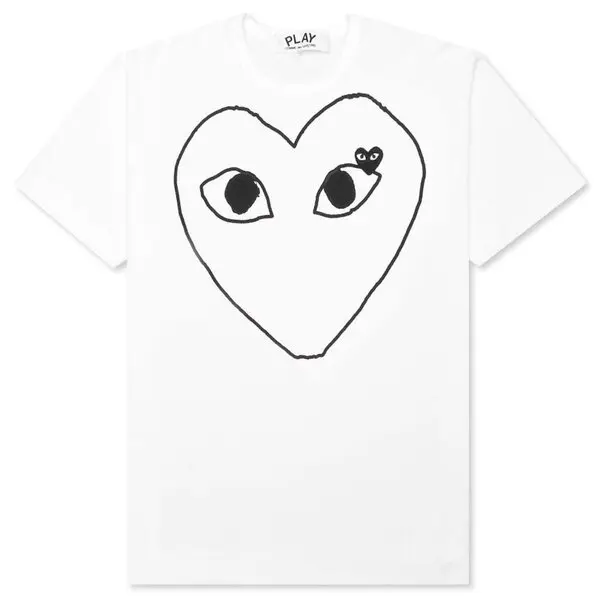 Play Comme Des Garcon Black Emblem Outline T-shirt - White
