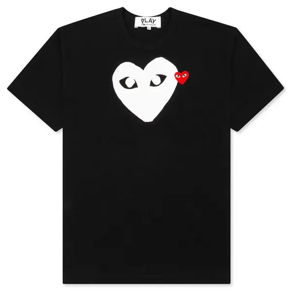 Play Comme Des Garcon Heart Emblem T-shirt - Black