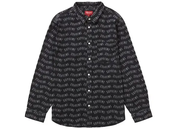 Supreme Arc Jacquard Denim Shirt - Black