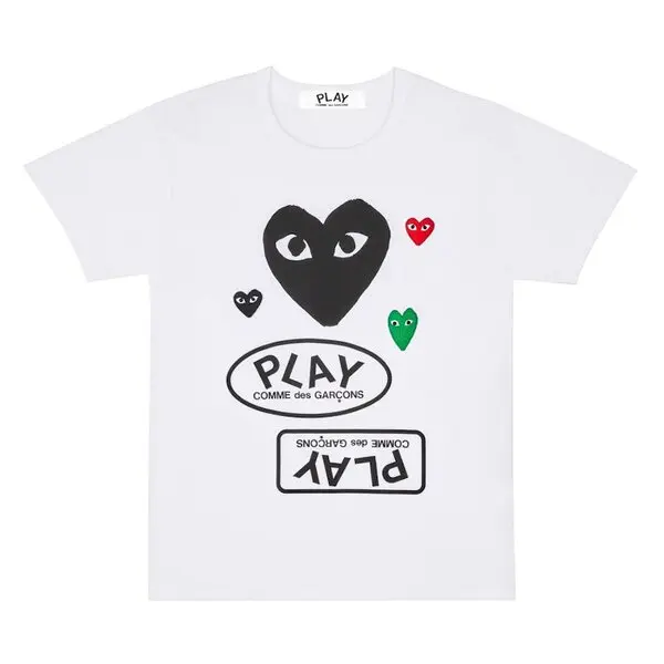 Play Comme Des Garcon Logo Graphic T-shirt - White