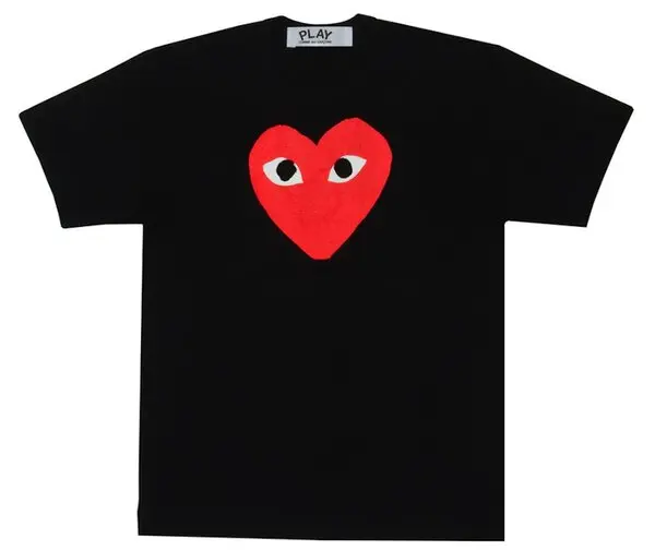 Play Comme Des Garcon Red Heart T-shirt - Black