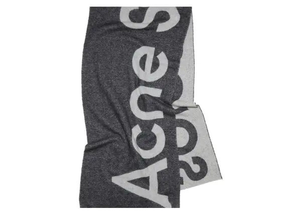 Acne Studios Logo Jacquard Scarf - Black