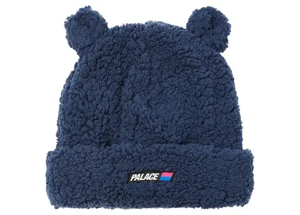 PALACE Fuzzy Ear Beanie - Navy Blue