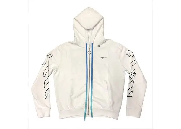 Off-White Embroidered Abstract Arrows Zip Hoodie