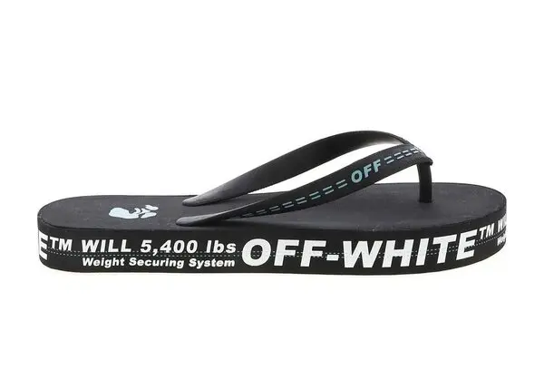 Off-White Logo Flip Flops - Black/white