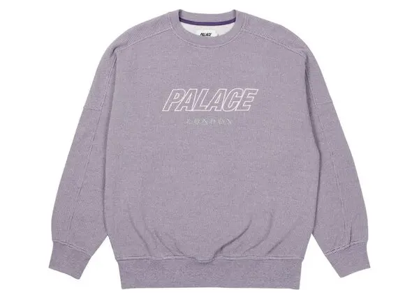 PALACE Gaufre Drop Shoulder Crew - Purple