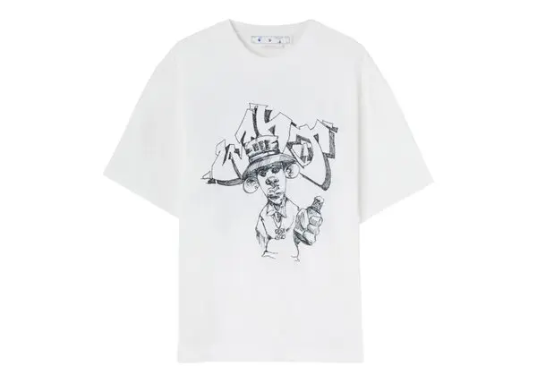 Off-White Off Graff Freest Over Skate Short Sleeve Tee Shirt - White