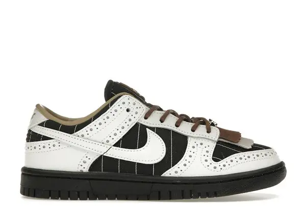Nike Dunk Low Lx Brogue Pinstripe Sneakers - Black/summit Whiteone-colorblackone-colorsummit Whiteone-colorcacao Wow