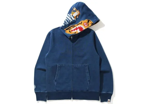 A BATHING APE Tiger Full Zip Hoodie - Navy