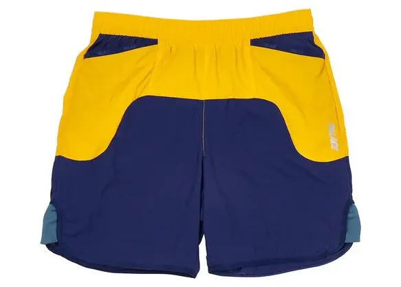 PALACE Front Runner Shorts - Navy/yellow