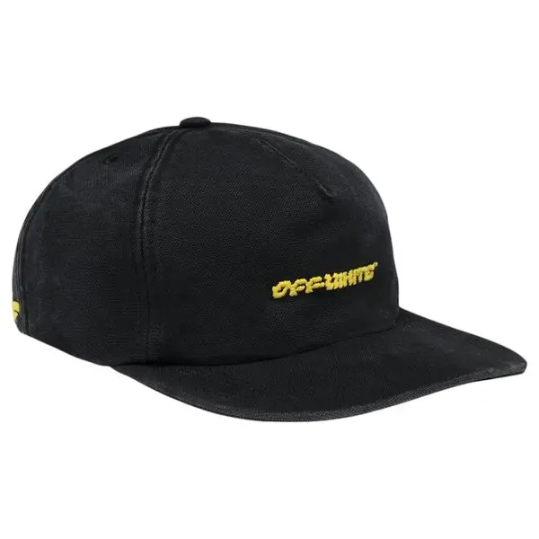 Off-White Logo Embroidered Twill Cap - Black/yellow