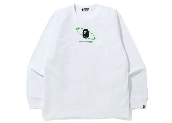A BATHING APE Universe Ape Loose Fit Long Sleeve Tee Shirt - White