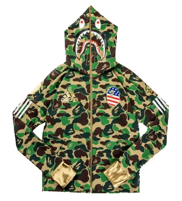 A BATHING APE X Adidas Sb Shark Hoodie - Green