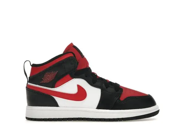 JORDAN 1 Mid Preschooler Sneakers - Black/fire Red/white
