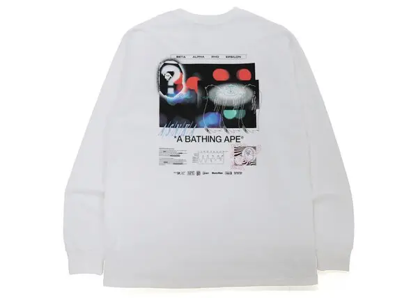 A BATHING APE Time To Sleep Relaxed Fit Long Sleeve Tee Shirt - White