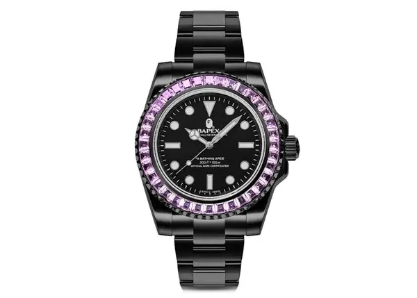 BAPE Type 1 Bapex Crystal Stone Watch - Pink