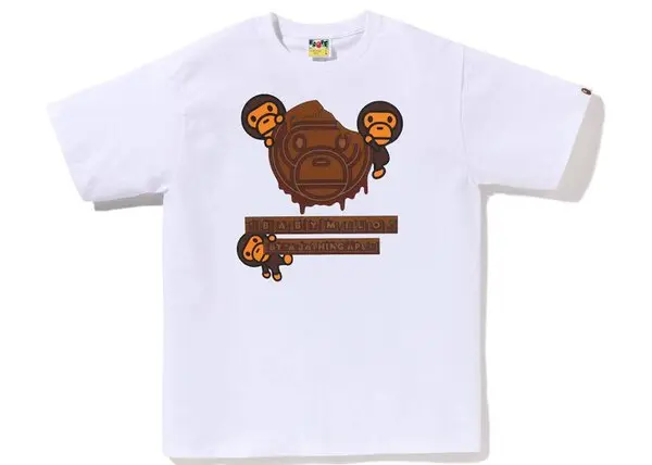 A BATHING APE Valentine Chocolate Baby Milo Tee Shirt - White