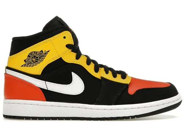 JORDAN 1 Mid Sneakers - Black/amarillo/white