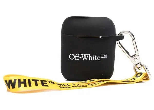 Off-White Off Off Logo Print Airpods Strap Casein - Black/white