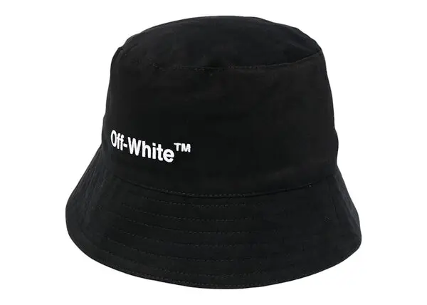 Off-White Helvetica Cotton Bucket Hat - Black/white