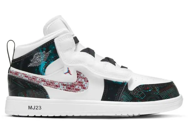 JORDAN 1 Mid Alt Se Take Flight Sneakers - White/bright Crimson/blue Hero