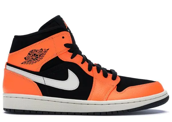 JORDAN 1 Mid Sneakers - Black/cone/light Bone