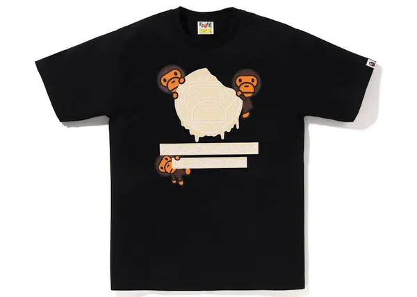 A BATHING APE Valentine Chocolate Baby Milo Tee Shirt - Black