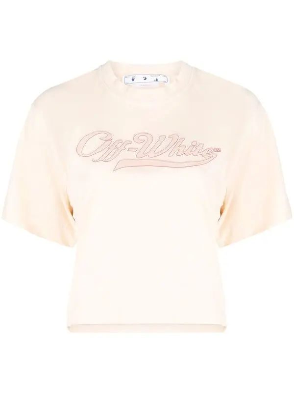 Off-White Logo-embroidered T-shirt - Light Pink