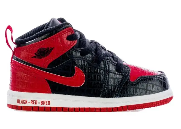 JORDAN 1 Mid Sneakers - Black/varsity Red/white
