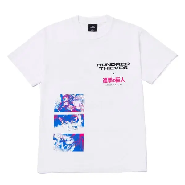 100 THIEVES X Attack On Titan Eren Into Titan T-shirt - White