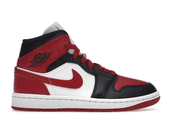 JORDAN 1 Mid Alternate Bred Toe Sneakers - White/red/black