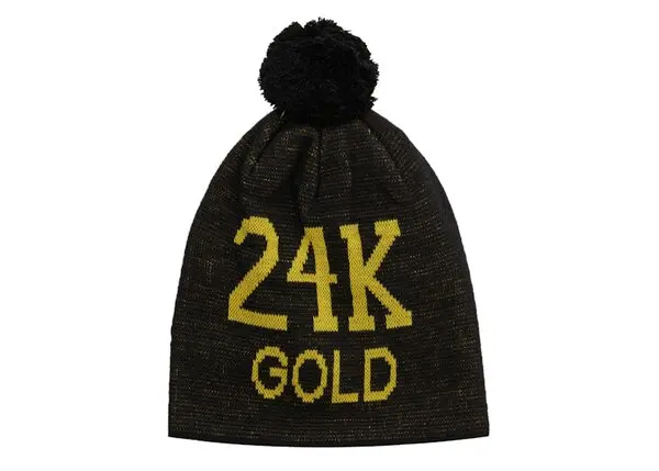 Supreme 24k Gold Beanie - Black