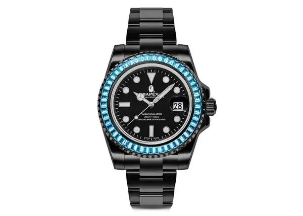 BAPE Type 1 Bapex Crystal Stone Watch - Green